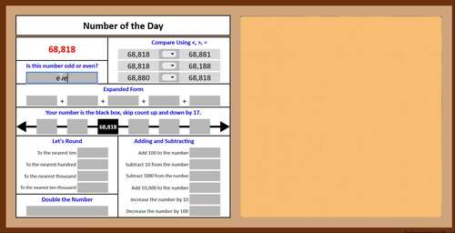 NO PREP Digital Jigsaw Puzzle - 5-digit Number of the Day - Wild Animals