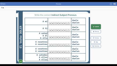 Spanish Boom Cards: El Verbo Doler -To Hurt by NATAM | TPT