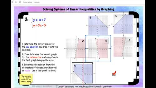 Graphing Systems of Linear Inequalities Digital plus Print by Joan Kessler