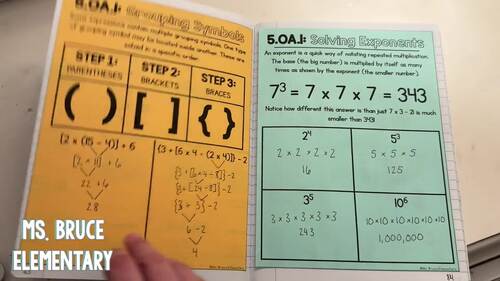 5th Grade Math Interactive Notebook - CCSS 5.OA: Operations & Algebraic ...
