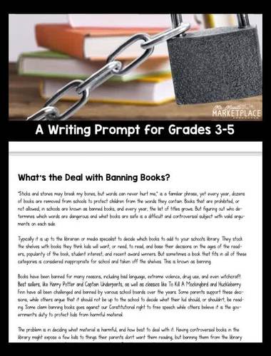Making a Claim: Banned Books (Persuasive/Opinion Writing)- Banned Books ...