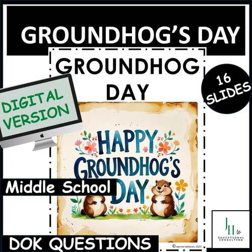 DIGITAL Groundhog Day Reading Comprehension Activities | Grades 6-8 ELA