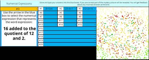 Numerical Expressions 5th Grade Math Pixel Art | 5.OA.2 | TPT
