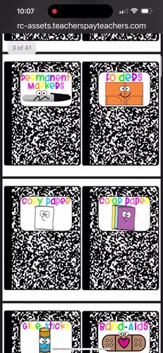 Composition Notebook Style Supplies, Crafts, Classroom Equipment Labels