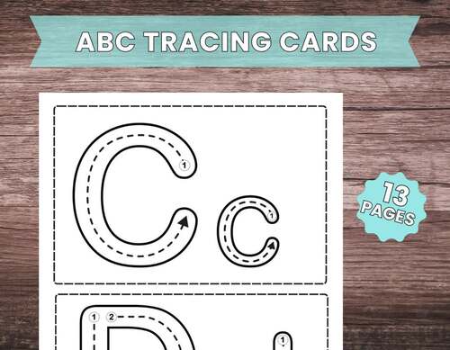 ABC Tracing Cards,Letter Tracing Worksheets,Handwriting Practice by ...
