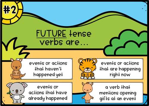 Past, Present, & Future Verb Tenses Boom Cards™ Digital Task Cards
