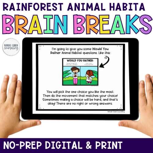 Amazon Rainforest Habitat Coloring Pages and Would You Rather Animal Yoga