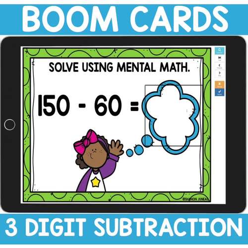 3 Digit Subtraction Boom Cards | Digital Task Cards Module 4 Lesson 24