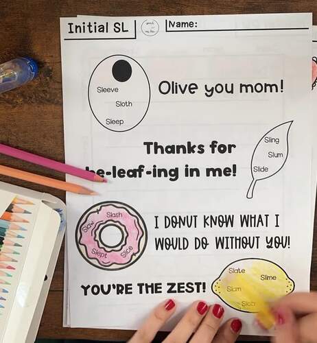 Articulation Coloring Sheets for Consonant Blends | Mother's Day Speech ...