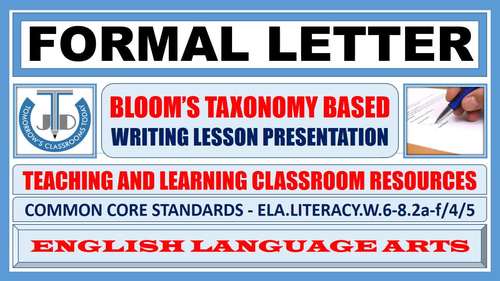FORMAL LETTER WRITING - POWERPOINT PRESENTATION by JOHN DSOUZA | TPT