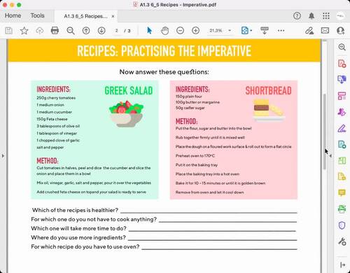ESL Beginners Lesson: Use the Imperative with Recipes in English