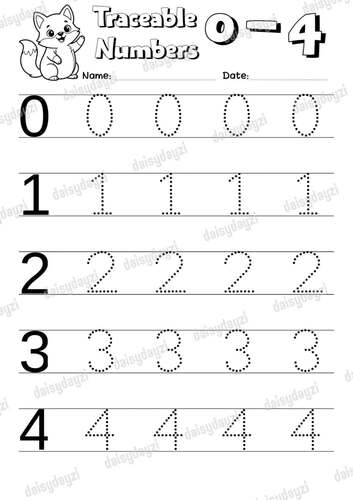 Numbers 0-10 Handwriting and Counting Worksheets for Pre-K & Kindergarten