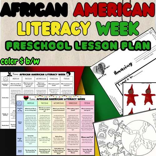 AFRICAN AMERICAN LITERACY WEEK- Preschool Lesson Plan around 5 books