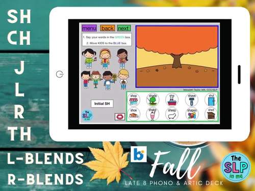 Fall Late 8 Articulation BOOM Cards™ – SH, CH, J, TH, L, R & Blends