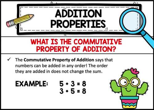Properties of Addition Printable Math Task Cards & Digital Boom Cards