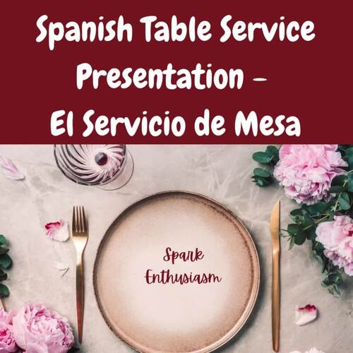 Table Service / El servicio de la mesa Presentation in Spanish - Editable