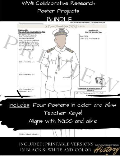 World War I and World War II Research Poster Projects & More (BUNDLE ...