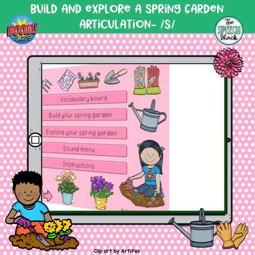 Spring Garden Articulation BOOM Cards™- /s/ by The Speech Shack | TPT