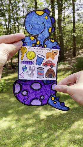 Dinosaur Articulation Folding Surprise Craft by Jennie's Speech Room