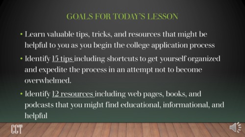 Tips for Seniors: Get Organized for the College Application Process (VIDEO)