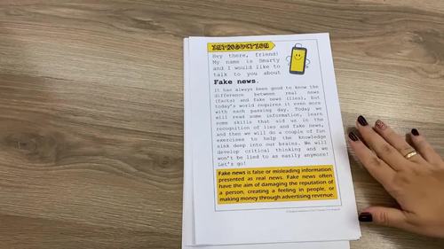 Fake News Lesson - Digital literacy Critical thinking Fact Analysis and ...