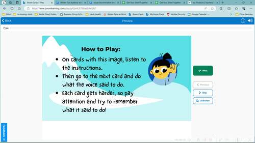 Winter Listening and Following Directions Auditory Working Memory BOOM Game