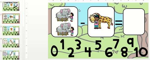ZOO Subtraction to 10 - Digital Google Classroom Distance Learning ...