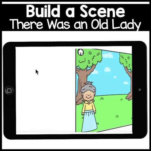 Build a Scene: There Was an Old Lady (Boom™ Cards) by The Chatty Classroom