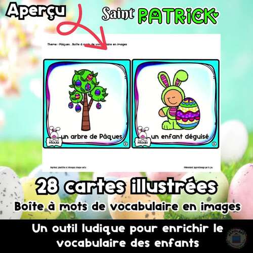 Pâques. Boîte à mots de vocabulaire en images | TPT