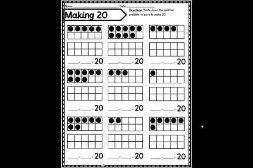 Addition within 20 | First Grade | New GA Math Standards Aligned