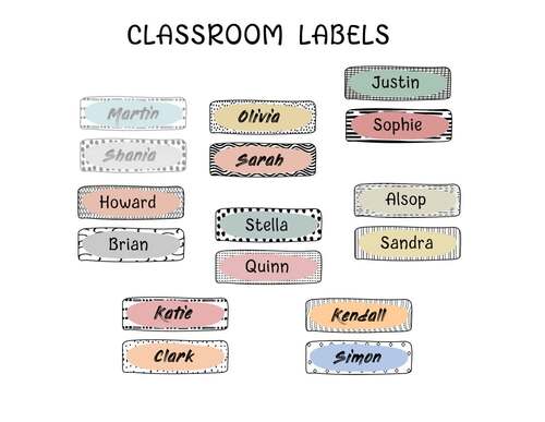 Classroom Labels, Student Name Tags, Book Bin Labels, Editable Labels