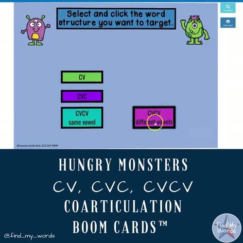 Apraxia Articulation & Speech Therapy Boom Cards Simple Syllable ...
