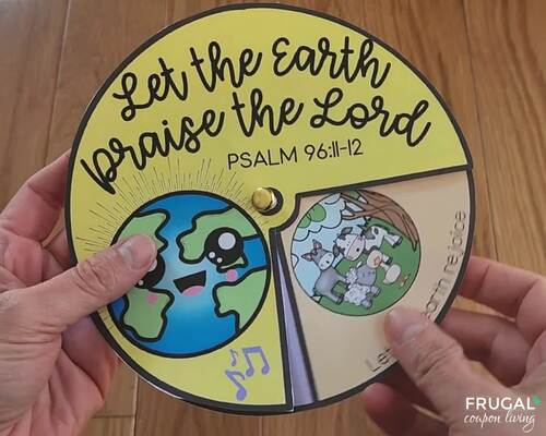 God's Creation Coloring Wheel Printable, Earth Day Craft, Praise ...
