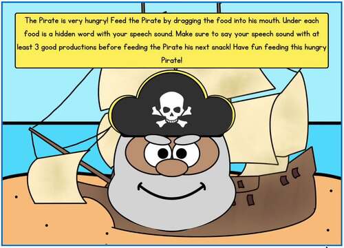 Feed the Pirate Articulation Boom Cards by Gab with Gab | TPT
