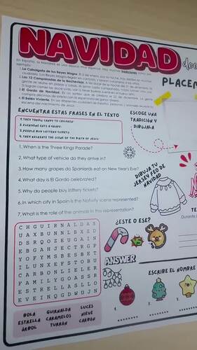 Spanish PlaceMat Doodle - La Navidad - Christmas in Spain - Feliz ...