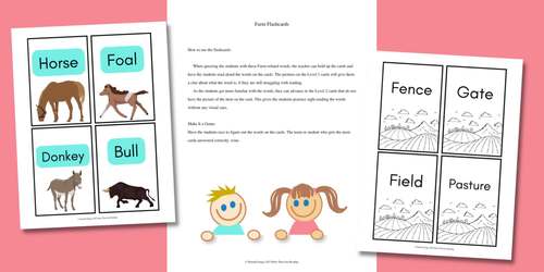 Farm Flashcards for Teaching Sight Reading and Farm Vocabulary | TPT