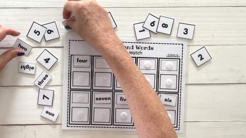 Numbers 1-10 Mix + Match Numerals and Words, Autism, Color & Black/White