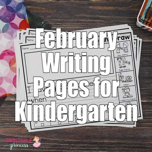 February Writing Prompts for Kindergarten by The Printable Princess