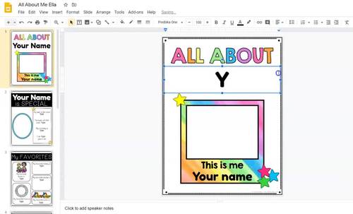 All About Me DIGITAL Book - Google Classroom™/Slides™ Seesaw - distance ...