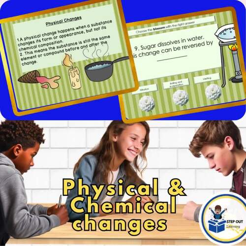 Physical and chemical changes worksheet and activity -5th grade science