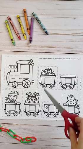 Editable Christmas Name Craft, Holiday Train Craft, Preschool Holiday ...