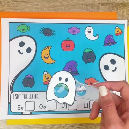 I Spy Halloween Letters -Magnifying Glass Mats! | Letter Recognition