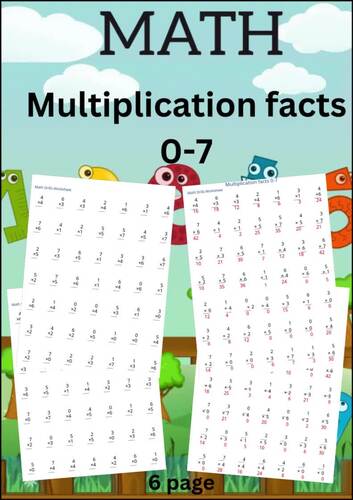 Multiplication facts 0-7 by FUN Teaching Garden | TPT