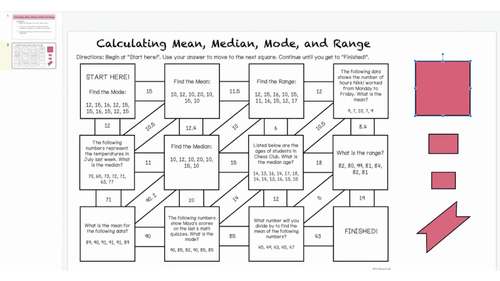 Mean Median Mode And Range Measures Of Central Tendancy Maze By The