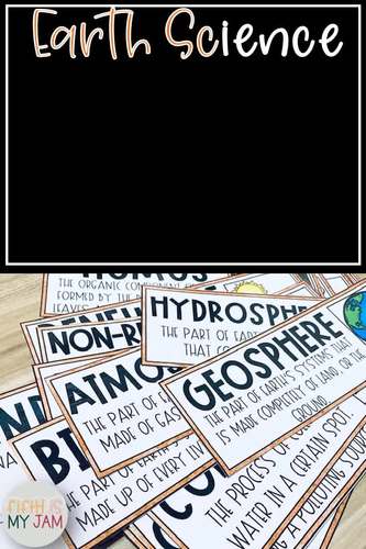 Word Wall Vocabulary Cards | Earth Science by Fifth is my JAM | TpT