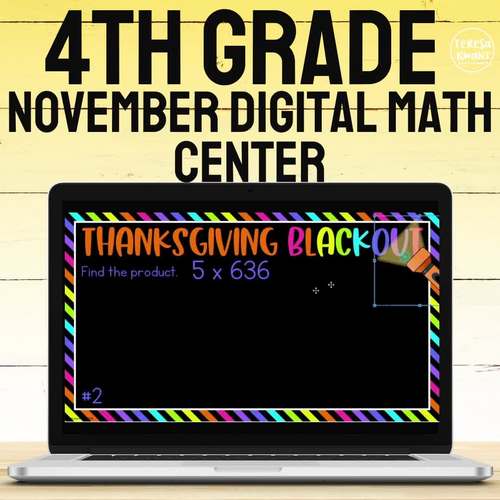 Thanksgiving Digital Math Center 4th Grade Multiplication | Distance ...