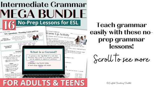Adult ESL Grammar Lesson Plans, Worksheets & Activities Intermediate ...