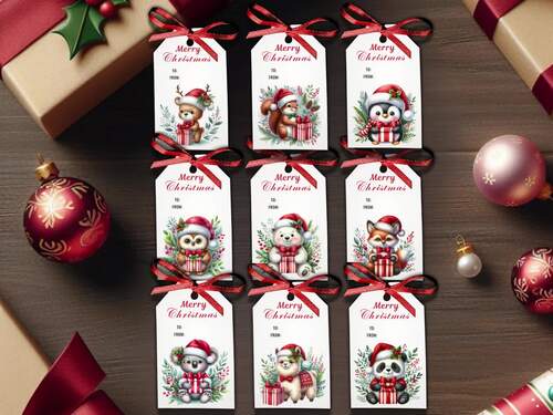 Holiday Christmas Gift Editable Tags for Students|End of Year Gift Tag ...