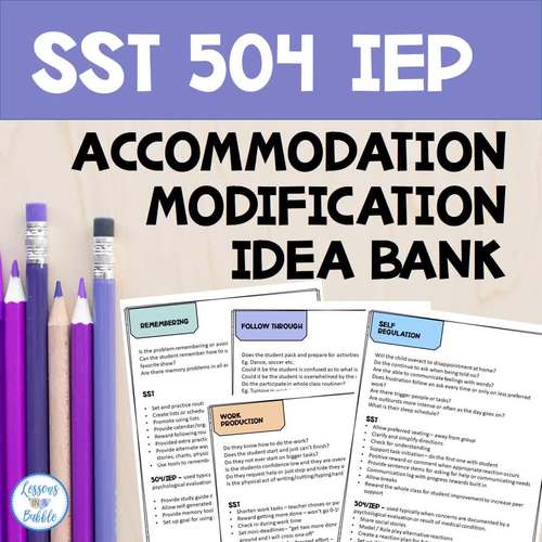 504 | IEP Accommodation Modification Guide | TPT