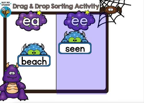 Long E Vowel Teams Sorts EA EE Boom Cards Game by Busy Bee Studio